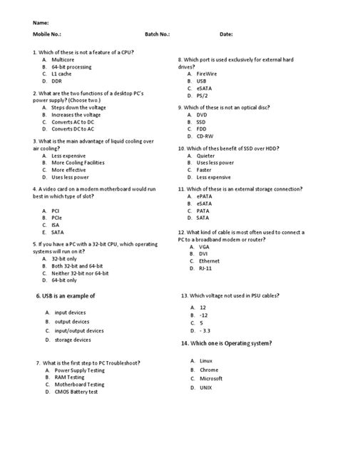 Exam 1 Hardware Pdf Computer Data Storage Personal Computers