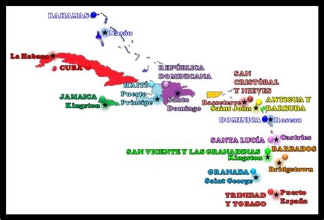 Mapa De Las Antillas Países Y Capitales Saber Es Breve