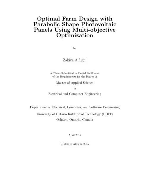pdf optimal farm design with parabolic shape photovoltaic