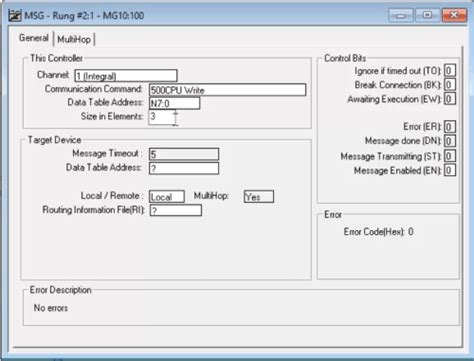 Message Msg Micrologix 1400 Writing Data Over Ethernet To A Micrologix 1100 The Automation