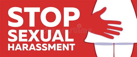 Stop Sexual Harassment Banner Gender Equality Label And Logo Stock