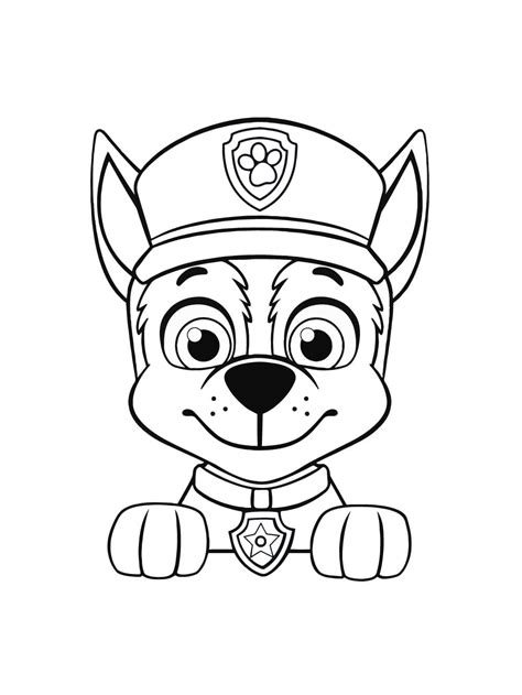 Chase Paw Patrol Coloring Pages Coloringlib