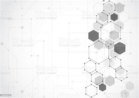 Molecular Structure Abstract Tech Background Medical Design Vector Illustration Stock