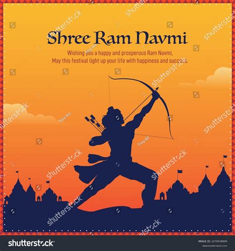 Illustration Lord Ram Bow Arrow Temple Stock Vector Royalty Free