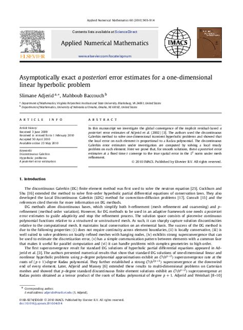 Pdf Exact A Posteriori Error Estimates In 1d Hyperbolic