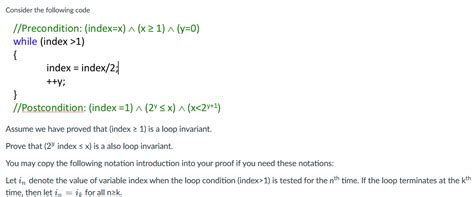Solved Consider The Following Code Precondition Index
