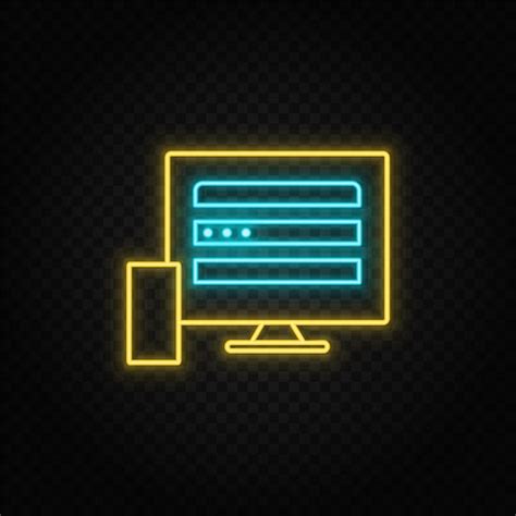 Premium Vector Devices Monitor Mobile Neon Icon Web Development