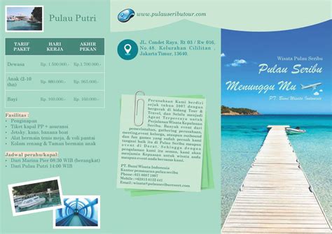 Isi Brosur Tri Fold Wisata Pulau Seribu Sekolah Desain Belajar Desain Grafis Gratis