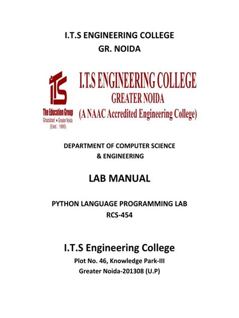 Python Lab Manual Pdf Parameter Computer Programming Method Computer Programming