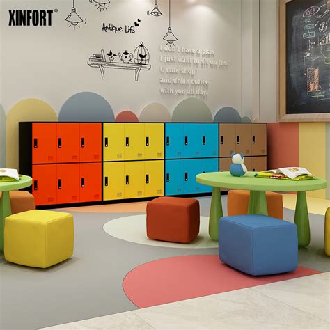 员工储物柜更衣柜彩色铁皮柜鞋柜学生教室书包柜寄存存包柜子带锁虎窝淘