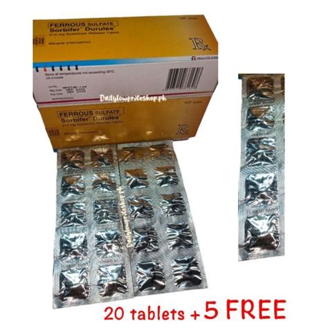 Sorbifer Durules Ferrous Sulfate 310mg Sold Per 20 Tablets Free 5tabs