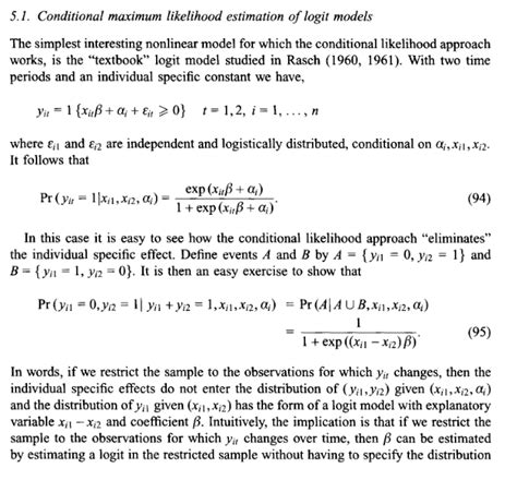 Fixed Effects In A Logit Model Question Reconometrics