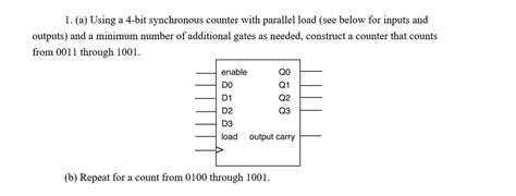 Solved 1 A Using A 4 Bit Synchronous Counter With
