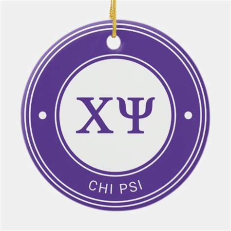 Chi Psi Badge Ceramic Ornament