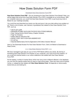 Fillable Online How Does Solution Form PDF How Does Solution Form PDF Fax Email Print PdfFiller