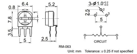 Rm063 Small Vertical Mount Potentiometer 1k Uge Electronics Egypt