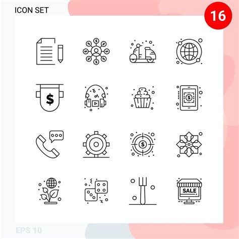 Vector Pack Of Icons In Line Style Creative Outline Pack Isolated On White Background For Web
