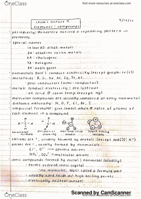 Chem 0001 Lecture 4 Chem0001 Lecture 4 Notes Oneclass