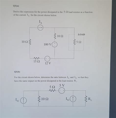 Solved Derive The Expression For The Power Dissipated In The Chegg Com