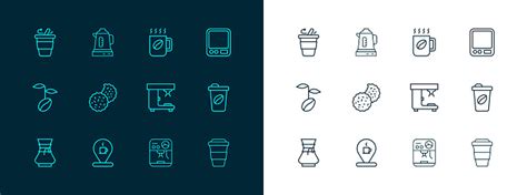 전자 커피 저울 컵이 있는 위치 커피 머신 쿠키 또는 비스킷 이동 및 전기 주전자 아이콘을 설정합니다 벡터 경영자에 대한 스톡 벡터 아트 및 기타 이미지 Istock