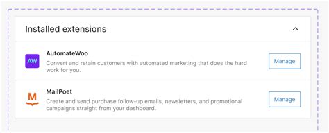 Modify Installed Extensions And Discover More Marketing Tools To
