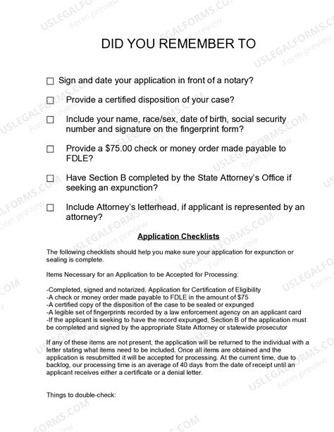 Florida Expungement Instructions Us Legal Forms
