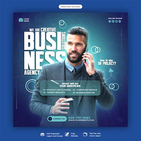 디지털 마케팅 대행사 및 기업 소셜 미디어 배너 또는 Instagram 게시물 템플릿 무료 Psd 파일