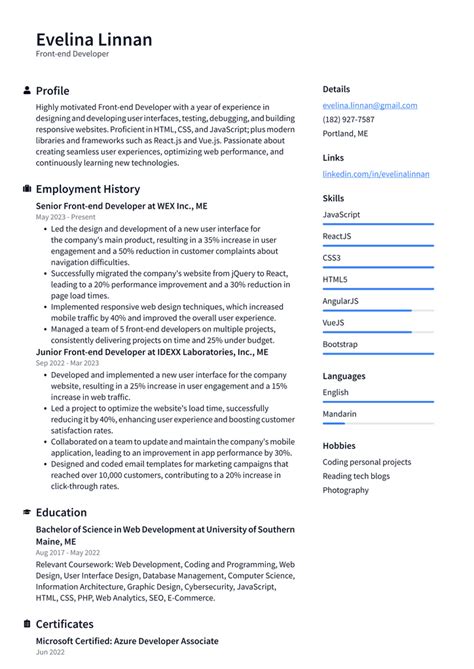Oracle Front End Developer Resume Examples ResumeCat