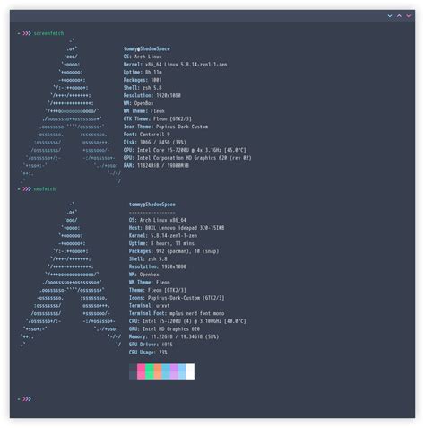 neofetch vs screenfetch which one do u use r linuxmasterrace