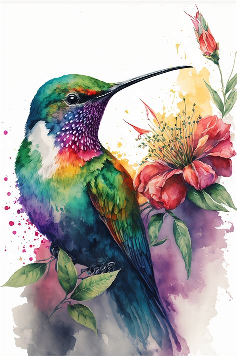 Two Humming Bird Watercolor Prints Wall Art Digital Download Etsy