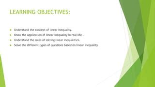 Linear Ineq Pptx Linear Inequalities Presentation PPTX