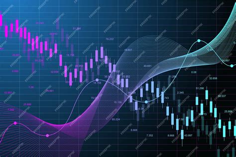 비즈니스 및 금융 개념에 대한 주식 시장 그래프 또는 외환 거래 차트 주식 시장 데이터 강세 포인트 그래프의 추세 벡터 일러스트 레이 션 프리미엄 벡터