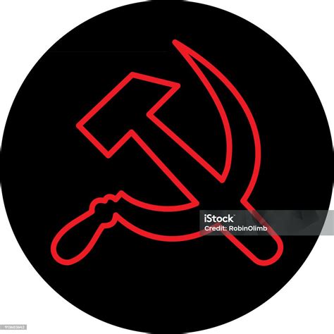 紅線錘和鐮刀圖示向量圖形及更多前蘇聯圖片 前蘇聯 前蘇聯國旗 鎚子與鐮刀 Istock