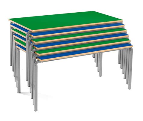 Crush Bent Stacking Classroom Table Rectangular Pack Of 3 Classroom