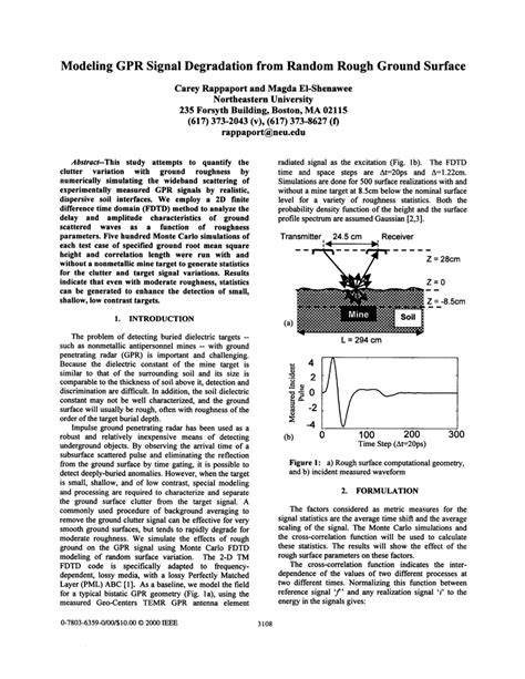 Pdf Modeling Gpr Signal Degradation From Random Rough Ground Surface