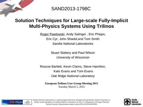 Pdf Solution Techniques For Large Scale Fully Implicit … Solution Techniques For Large Scale