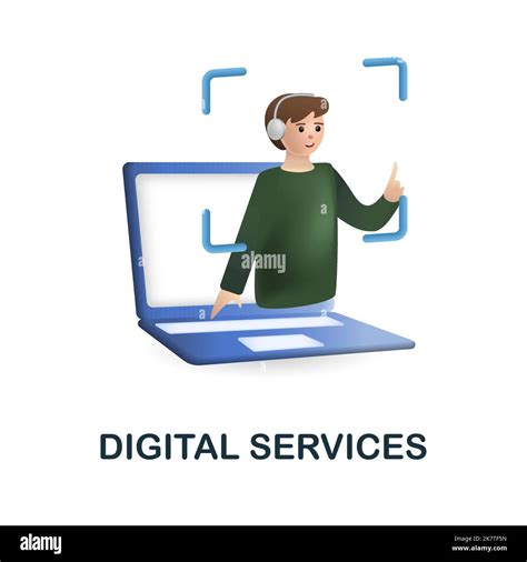 Digital Services Icon 3d Illustration From Digitalization Collection