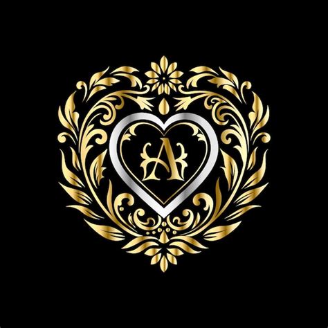 Un Corazón Con La Letra A En él Vector Premium