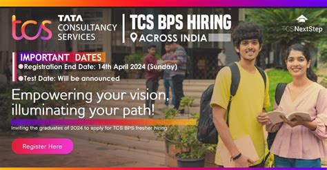 New Jobs Updates Tcs Bps Freshers Recruitment Trainee 2024 Batch Last Date 26th April 2024