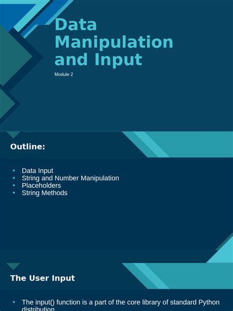 Module 2 Data Manipulation And Input Pdf String Computer Science