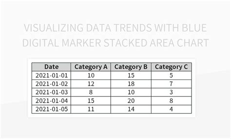 Visualizing Data Trends With Blue Digital Marker Stacked Area Chart