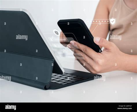 Two Steps Authentication Or 2fa Concept Virtual Safety Shield Icon