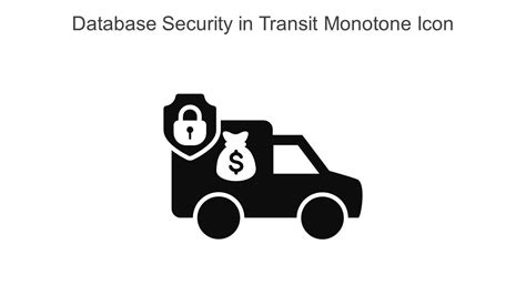 Database Security In Transit Monotone Icon In Powerpoint Pptx Png And