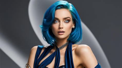 25000 Girl With Blue Hair Modeling Pictures