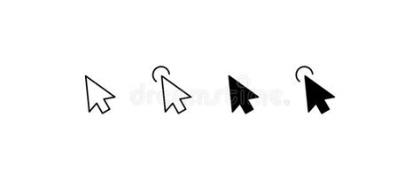 Computer Mouse Click Cursor Black Arrow Icons Set Cursor Icon Vector Illustration Stock Vector