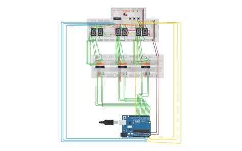 Circuit Design Clock Using 7 Segment Led Tinkercad