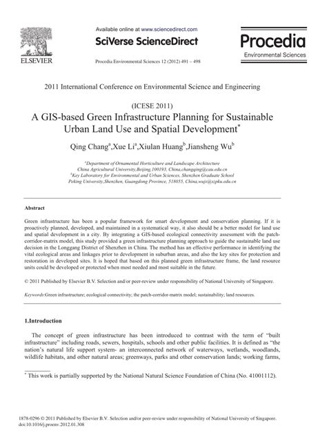 Pdf A Gis Based Green Infrastructure Planning For Sustainable Urban