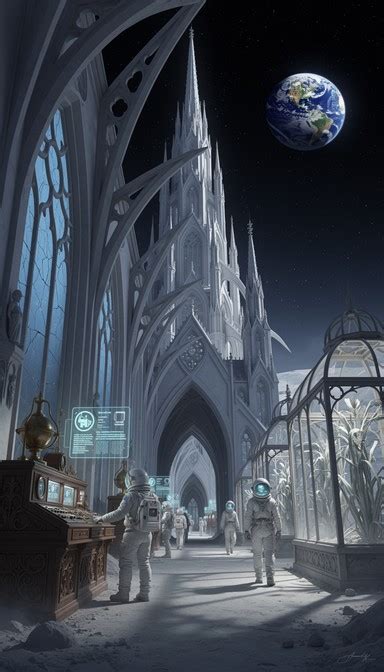 Free Gothic Lunar Cathedral Image Gothic Moonbase Cathedral