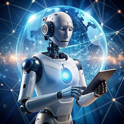 A Futuristic Smart Robot Embodying Cutting Edge Technology Artificial Stock Illustration