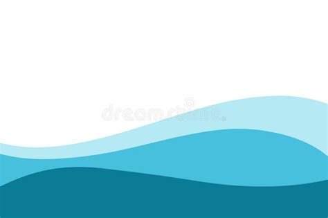 Abstract Blue Sea Waves On A White Background Endless Undulating Shapes Of Water Stock